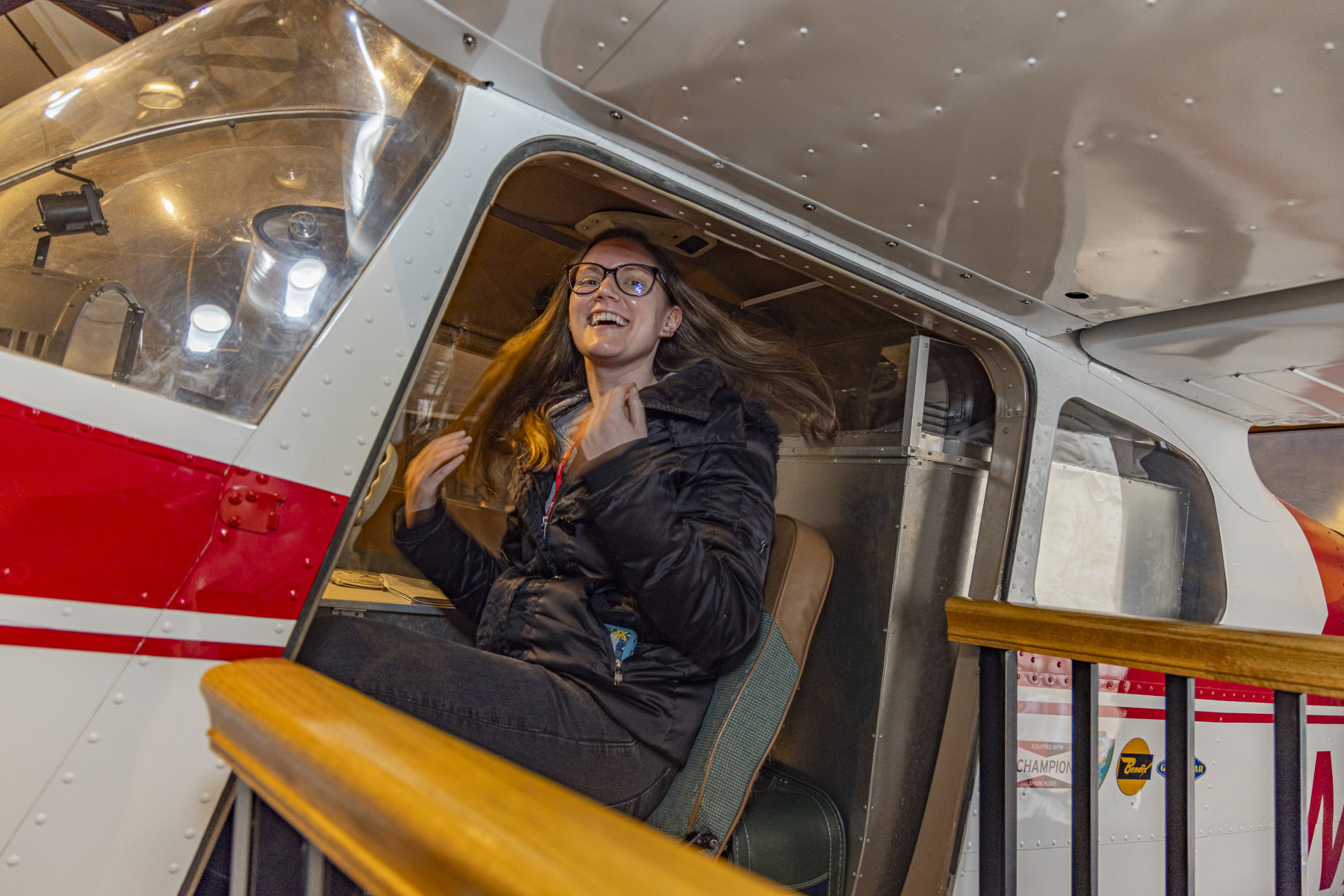A simulation of the plane flown by Newark native Jerry Mock, the first ...