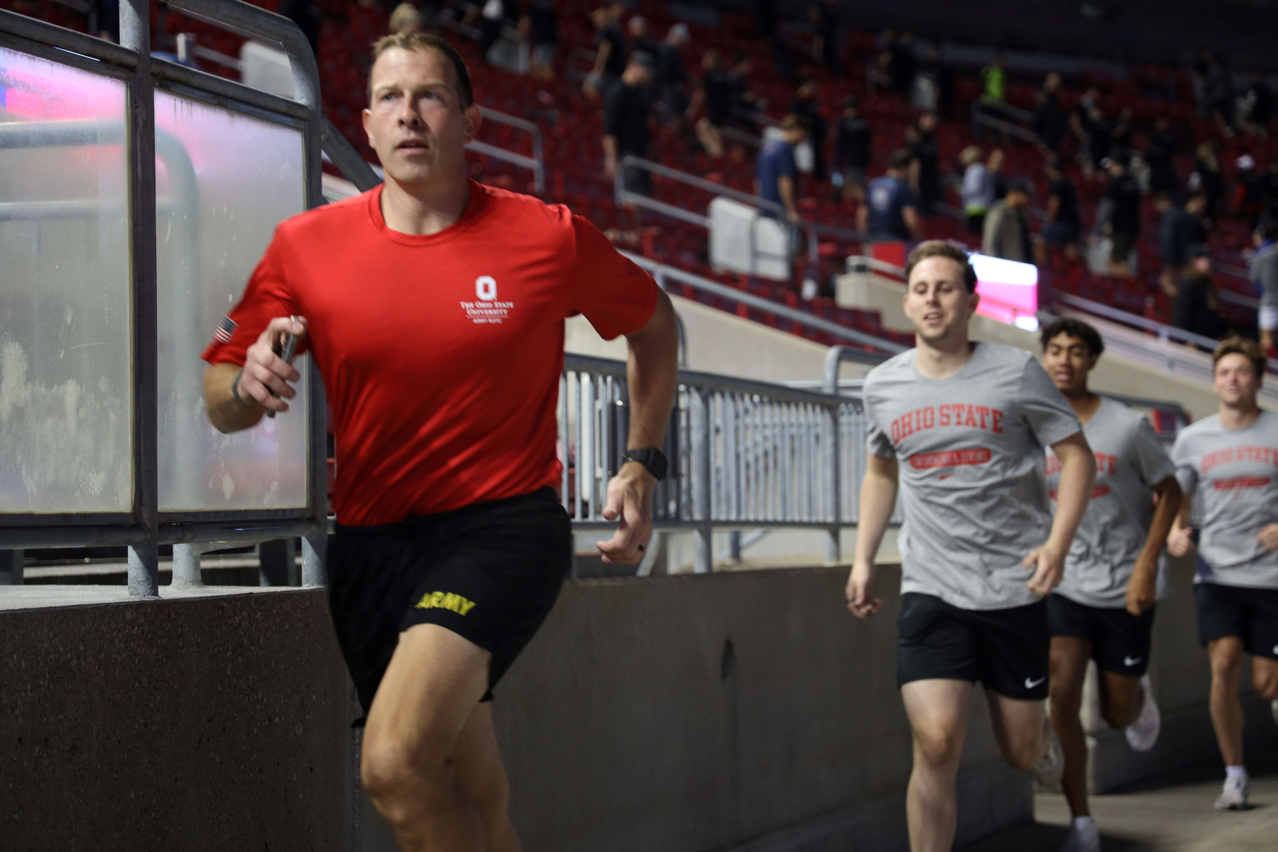 Major Brian Conway leads Ohio State student athlets through the annual ...