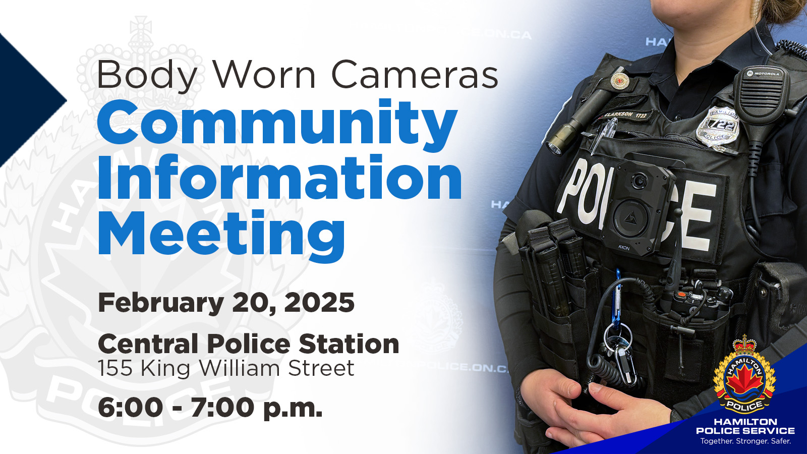 Hamilton Police Hold Community Information Session on Body-Worn Camera Implementation