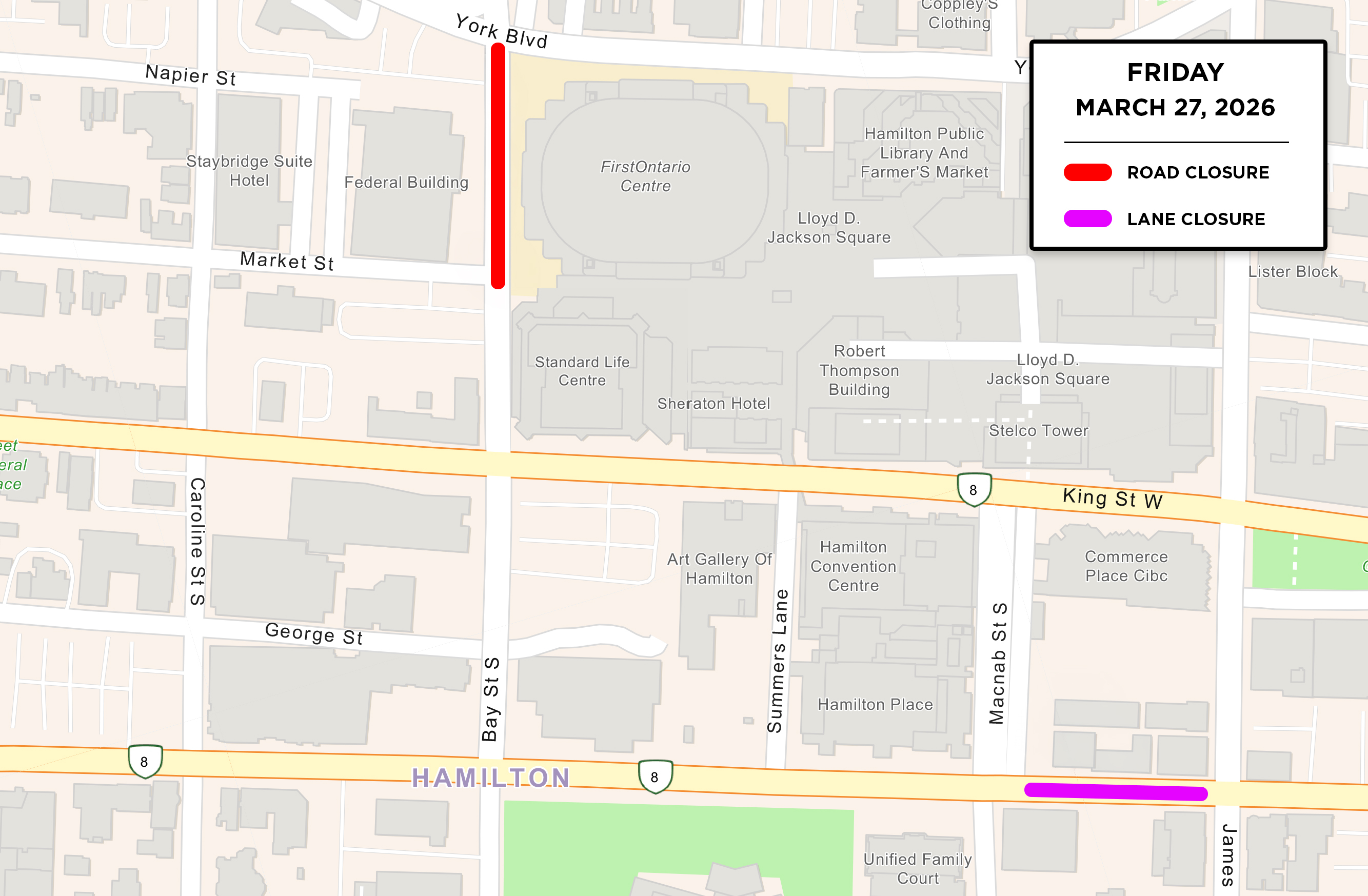 Juno Awards - Road and Airway Closures