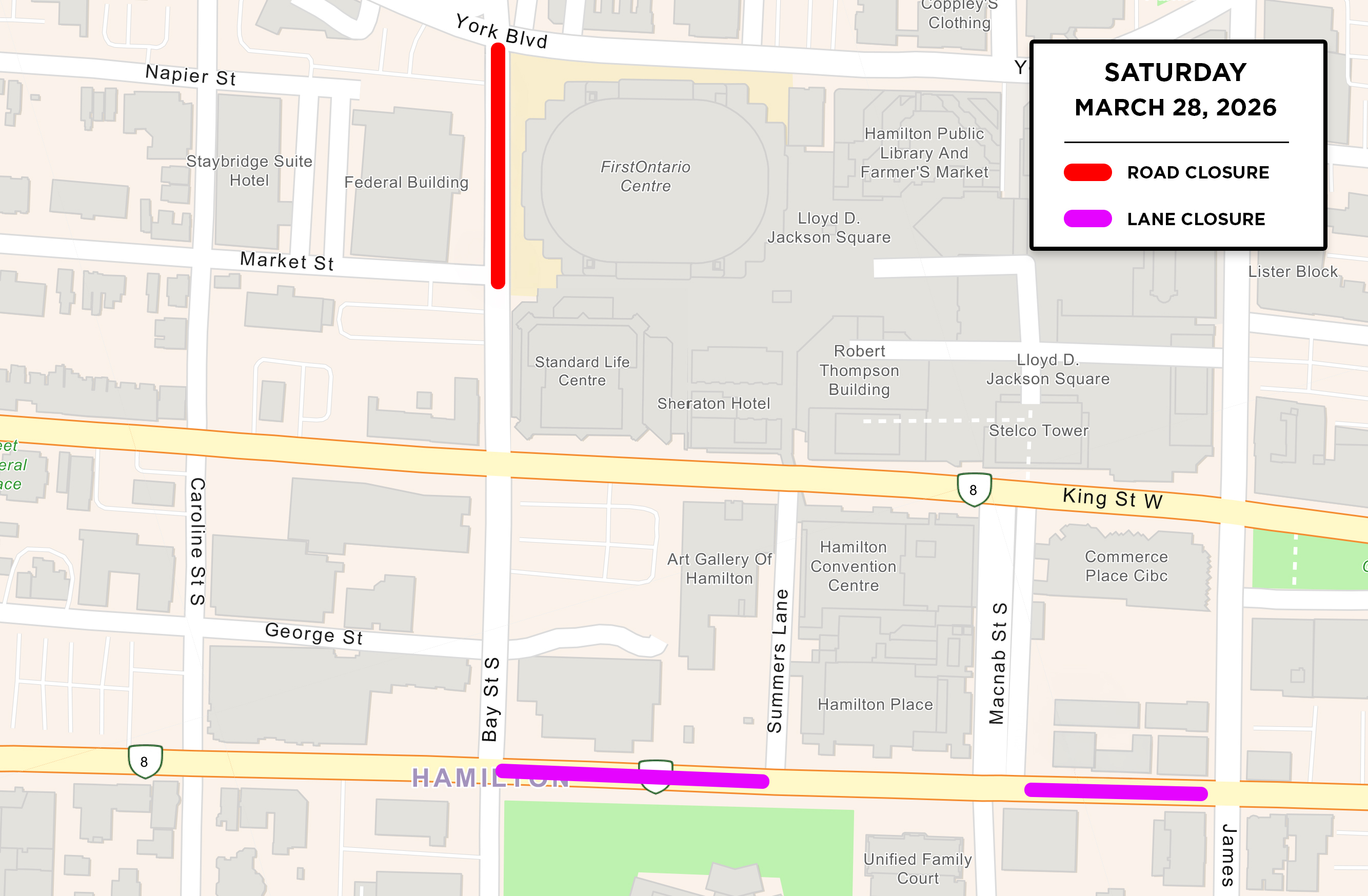 Juno Awards - Road and Airway Closures