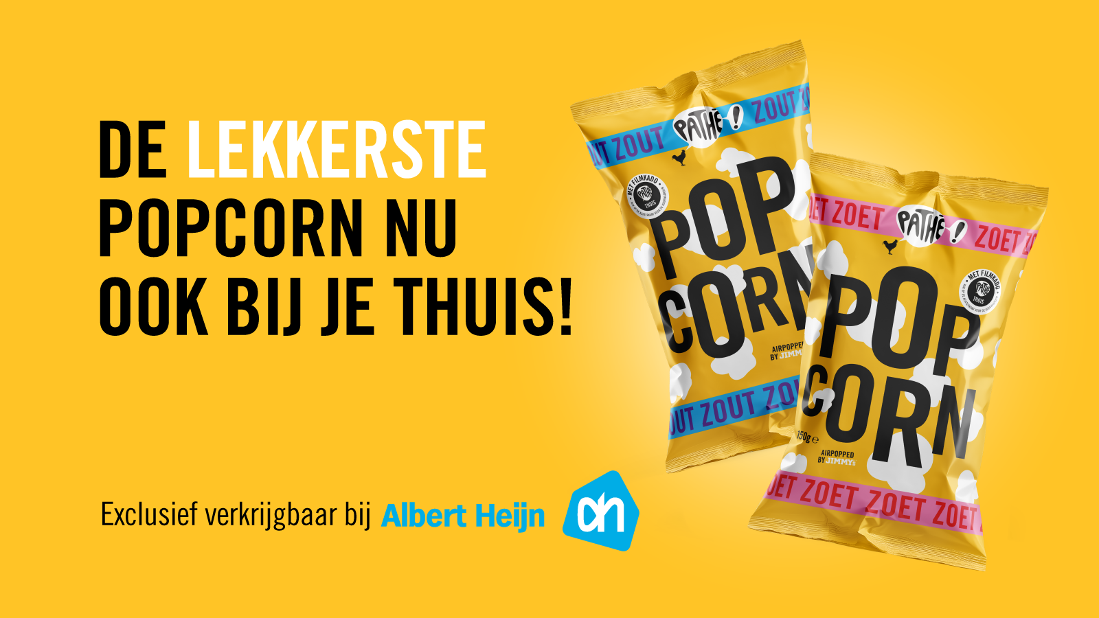 Iconische Pathé popcorn voor het eerst exclusief te koop bij Albert Heijn