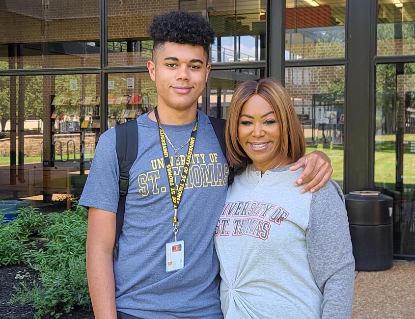 Celebrity Mother and Son at University of St. Thomas-Houston