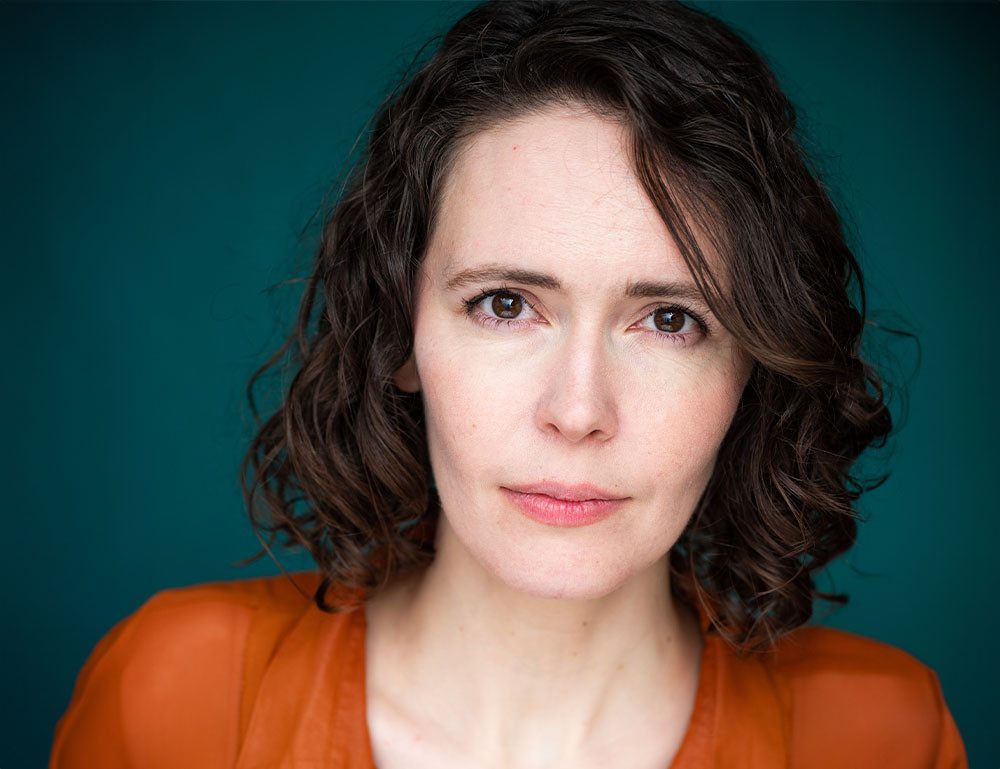 Alum Katherine Rinaldi on stage in Stoic Theatre production