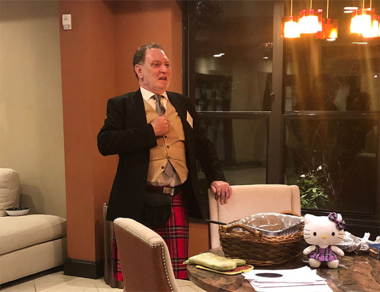 Kilt-wearing philosophy professor Dr. Martin retires