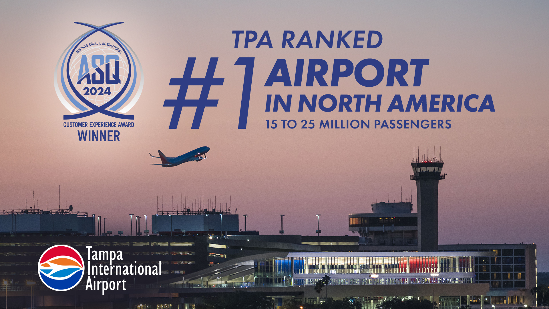 TPA earns #1 ranking in industry benchmarking Airport Service Quality ...