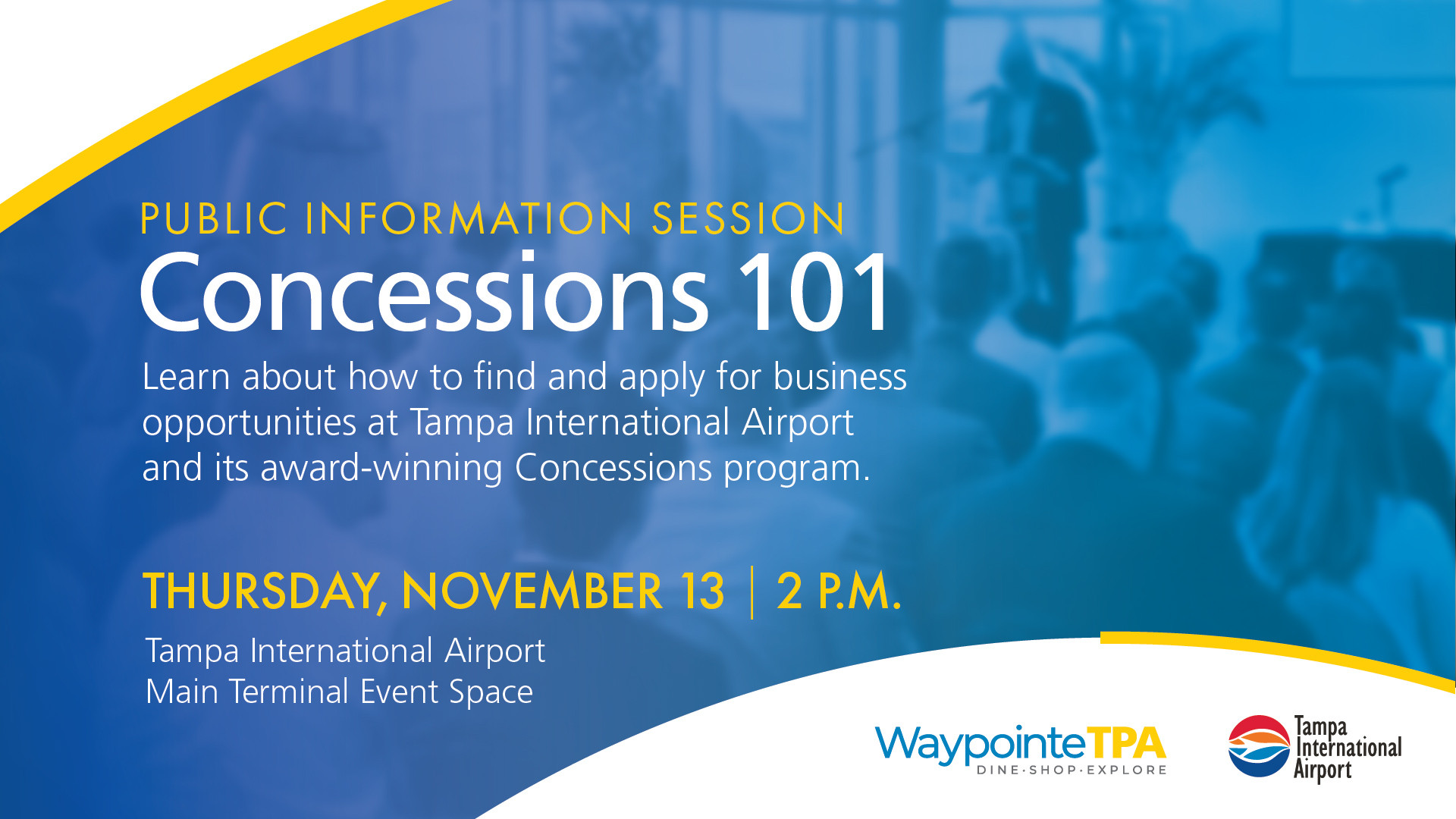 Learn about TPA’s Concessions program at Nov. 13 event