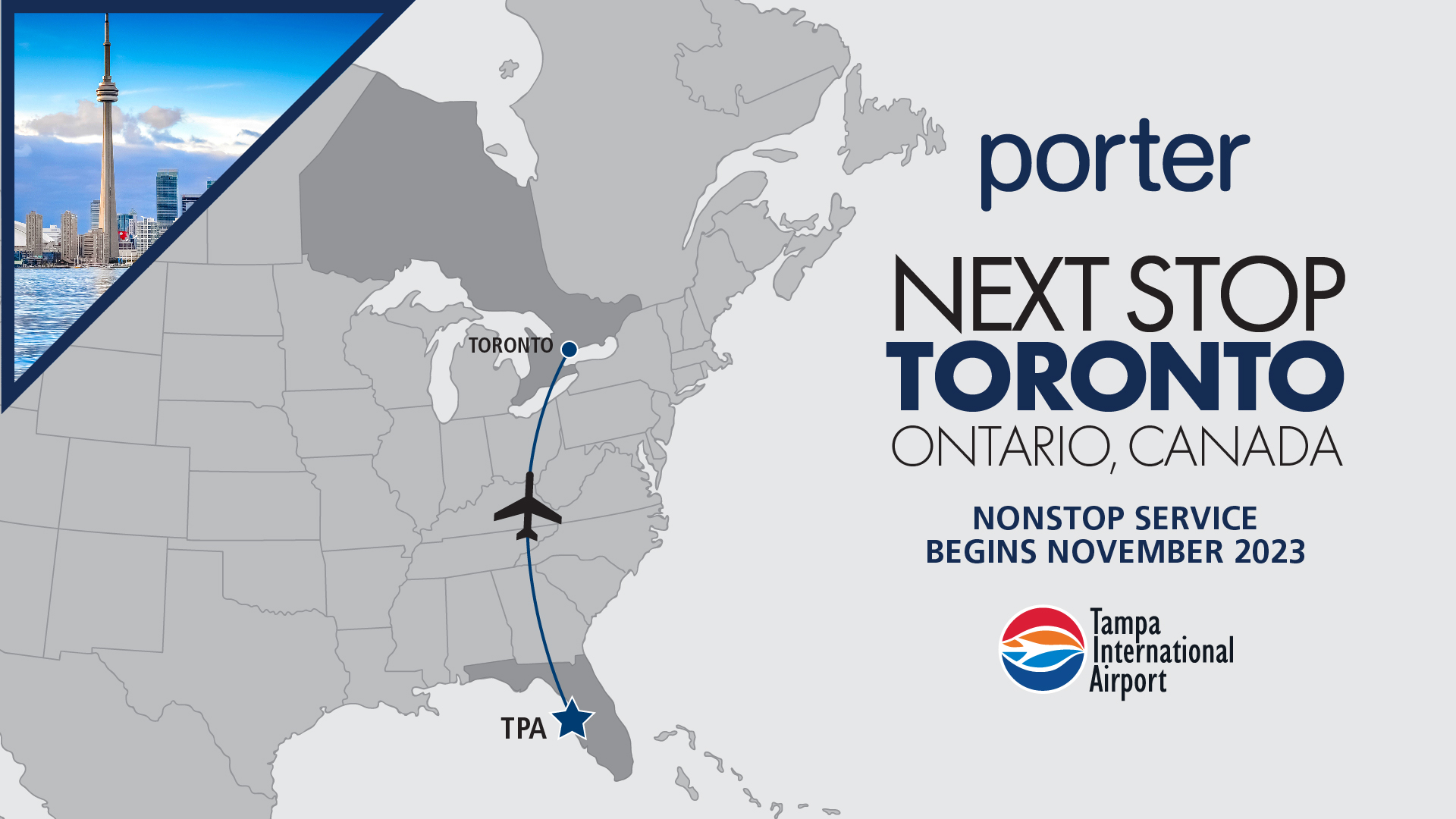 Porter Airlines arrives at TPA with nonstop service to Toronto