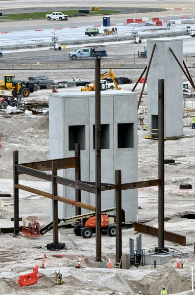 Steel framing begins for TPA's Airside D