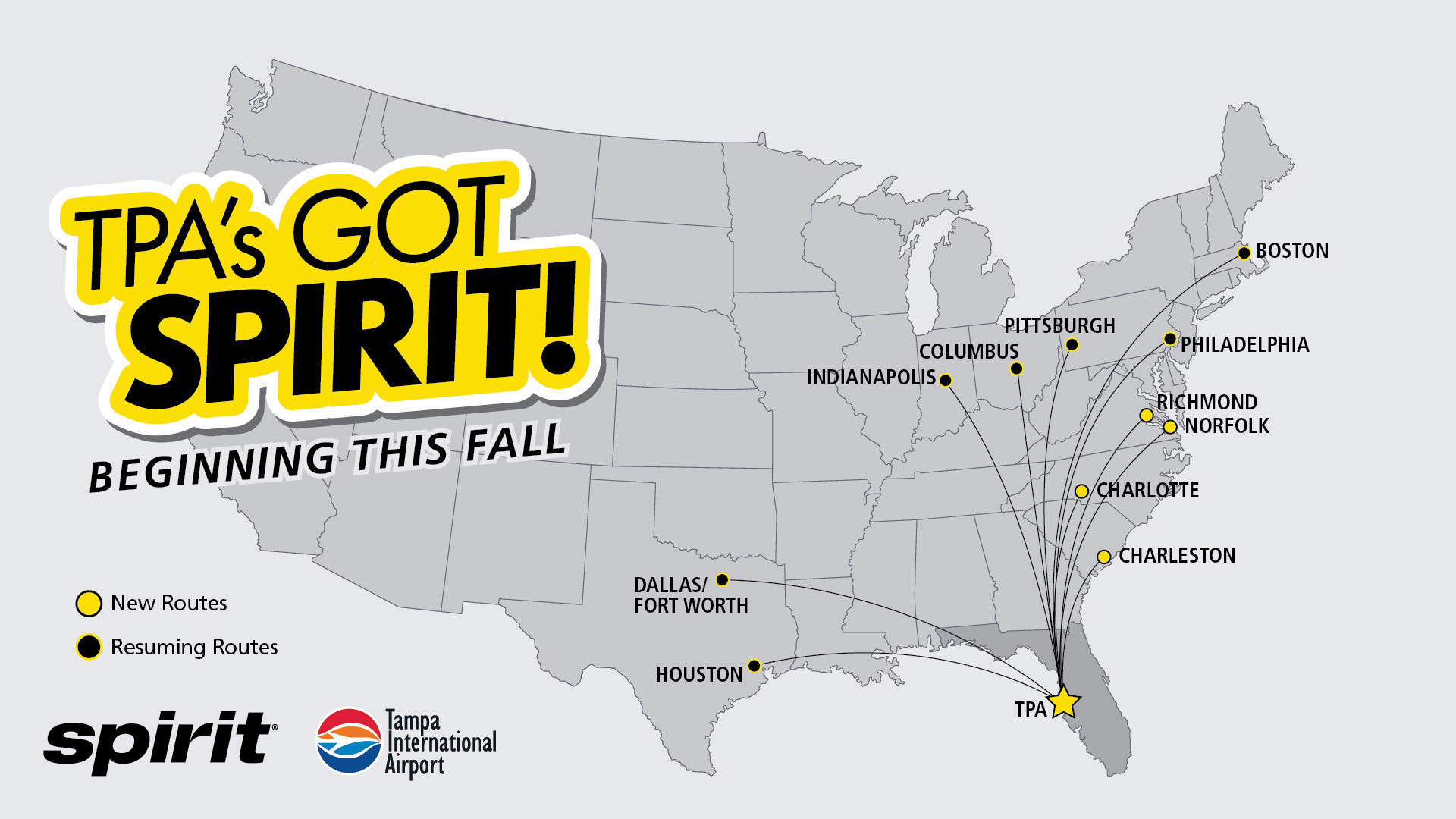 Spirit Airlines flying to four new cities from TPA