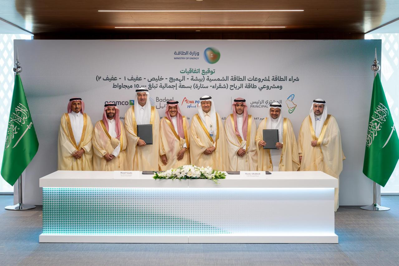 In the Presence of HRH Minister of Energy: ACWA Power, Badeel and SAPCO ...