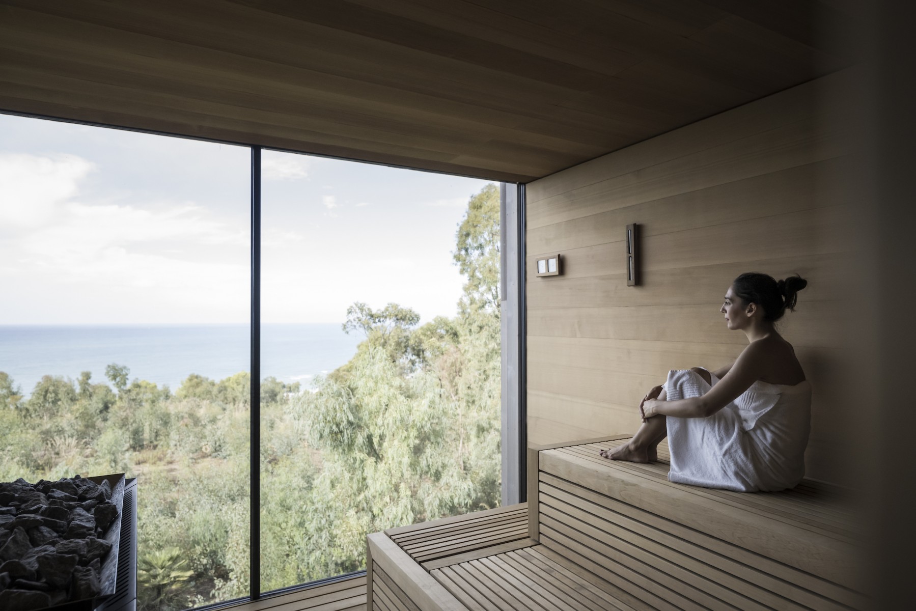 ADLER Spa Resort SICILIA: Sauna with panoramic windows