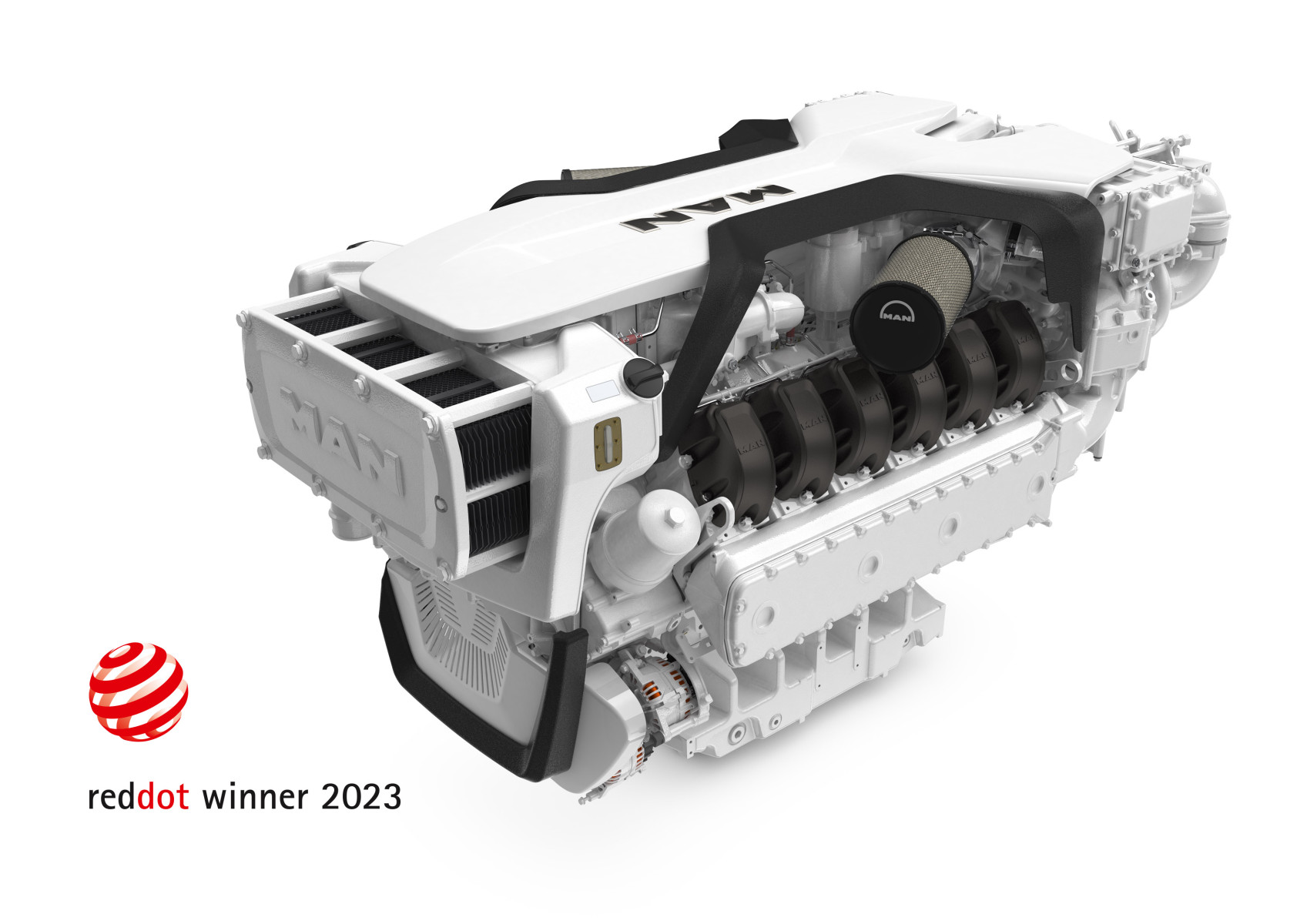 New MAN V12X yacht engine wins "Red Dot Award: Product Design"