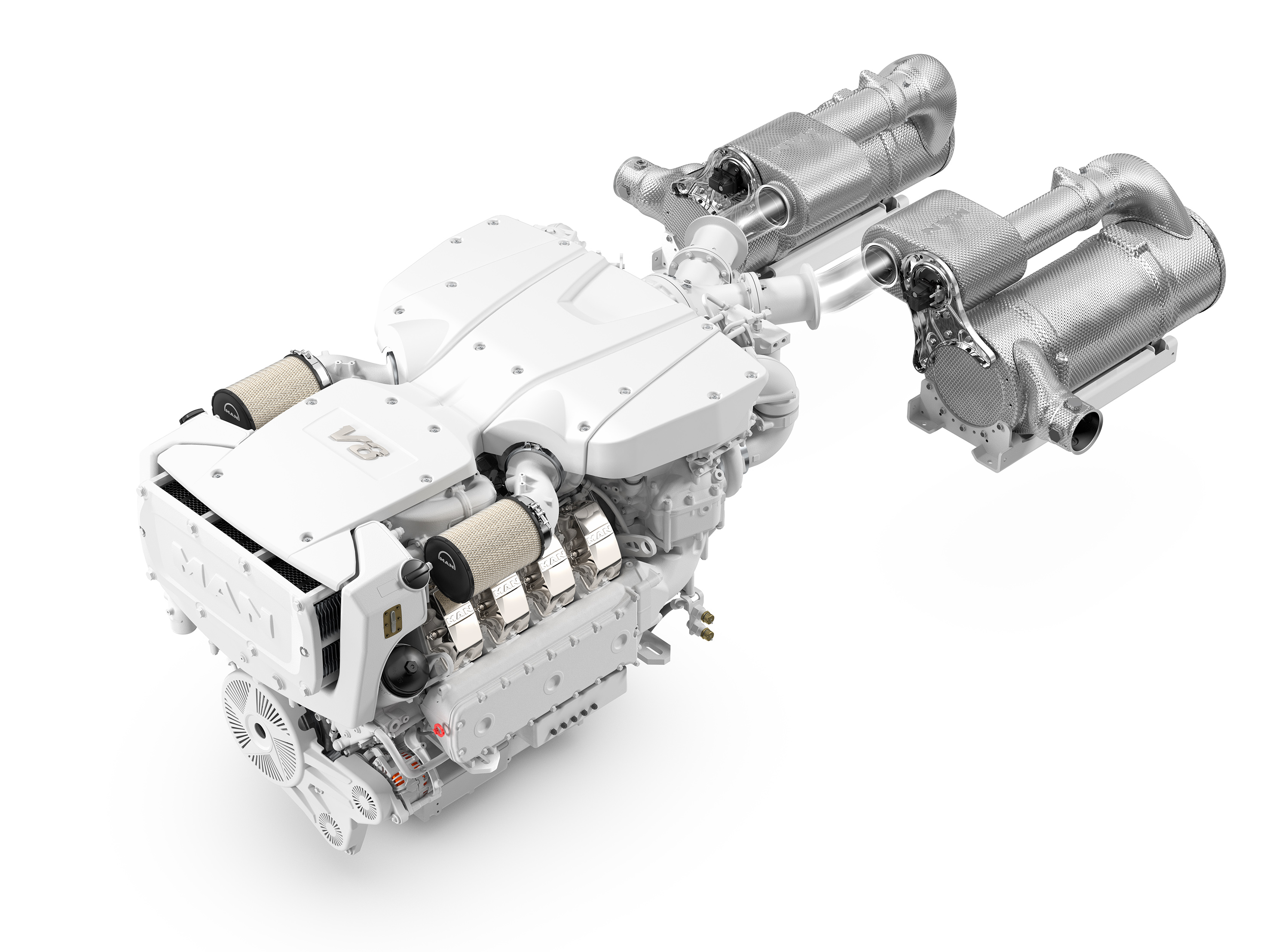 MAN Engines: V8 yacht engines now also with SCR catalyst for IMO Tier III