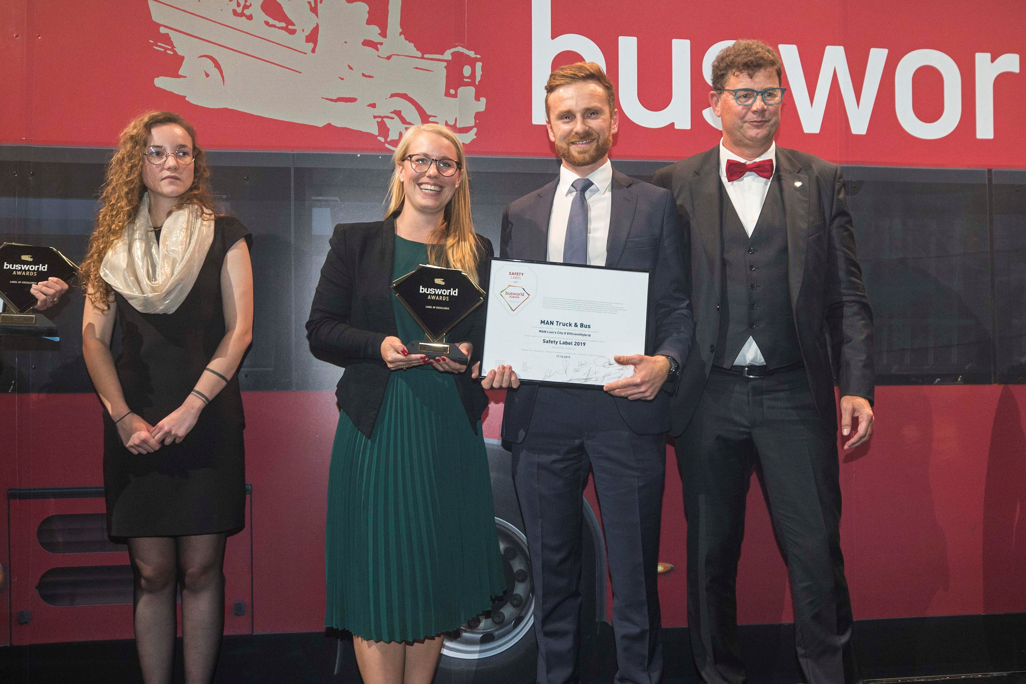 Busworld Awards: the new MAN Lion’s City wins “Safety Label Bus”