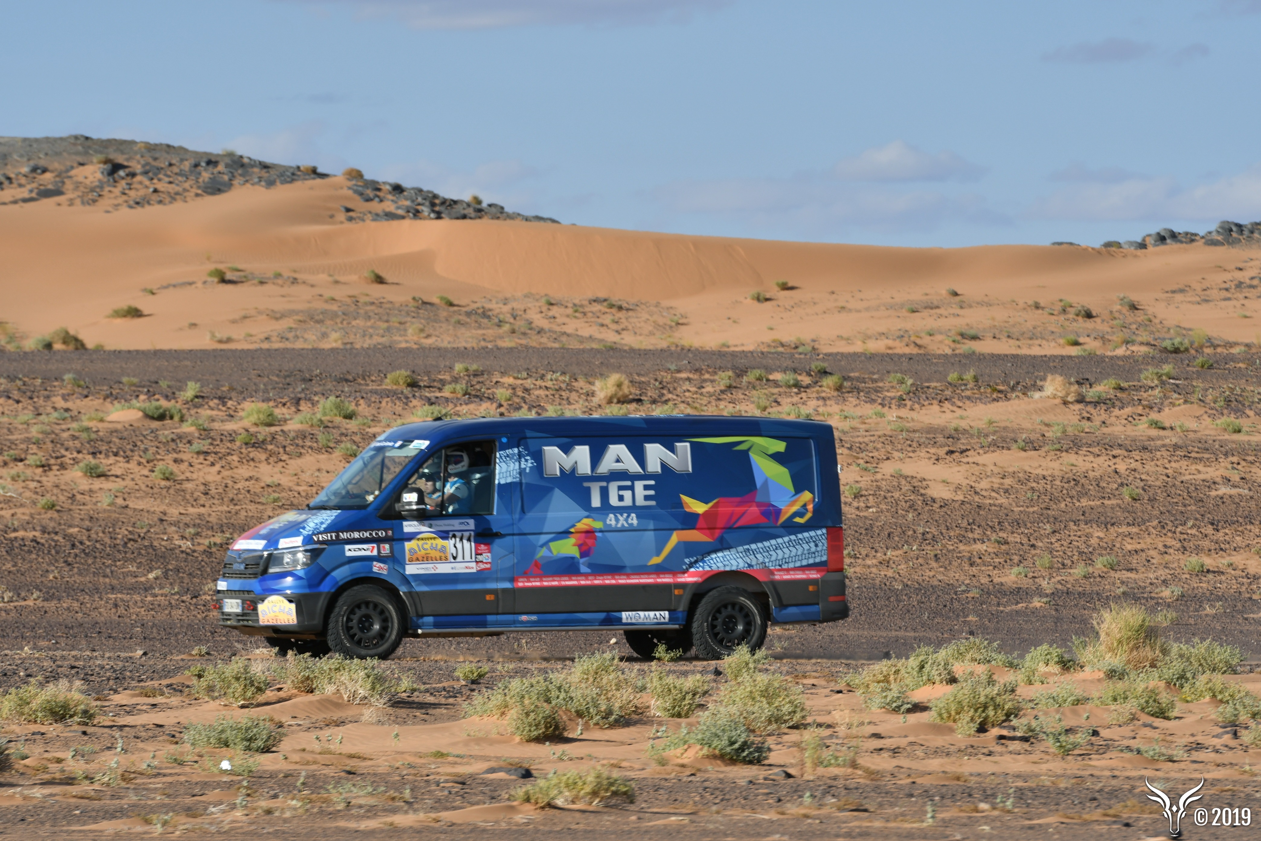 MAN Team mit TGE 4x4 bei der 29. Rallye Aïcha des Gazelles auf dem Podium