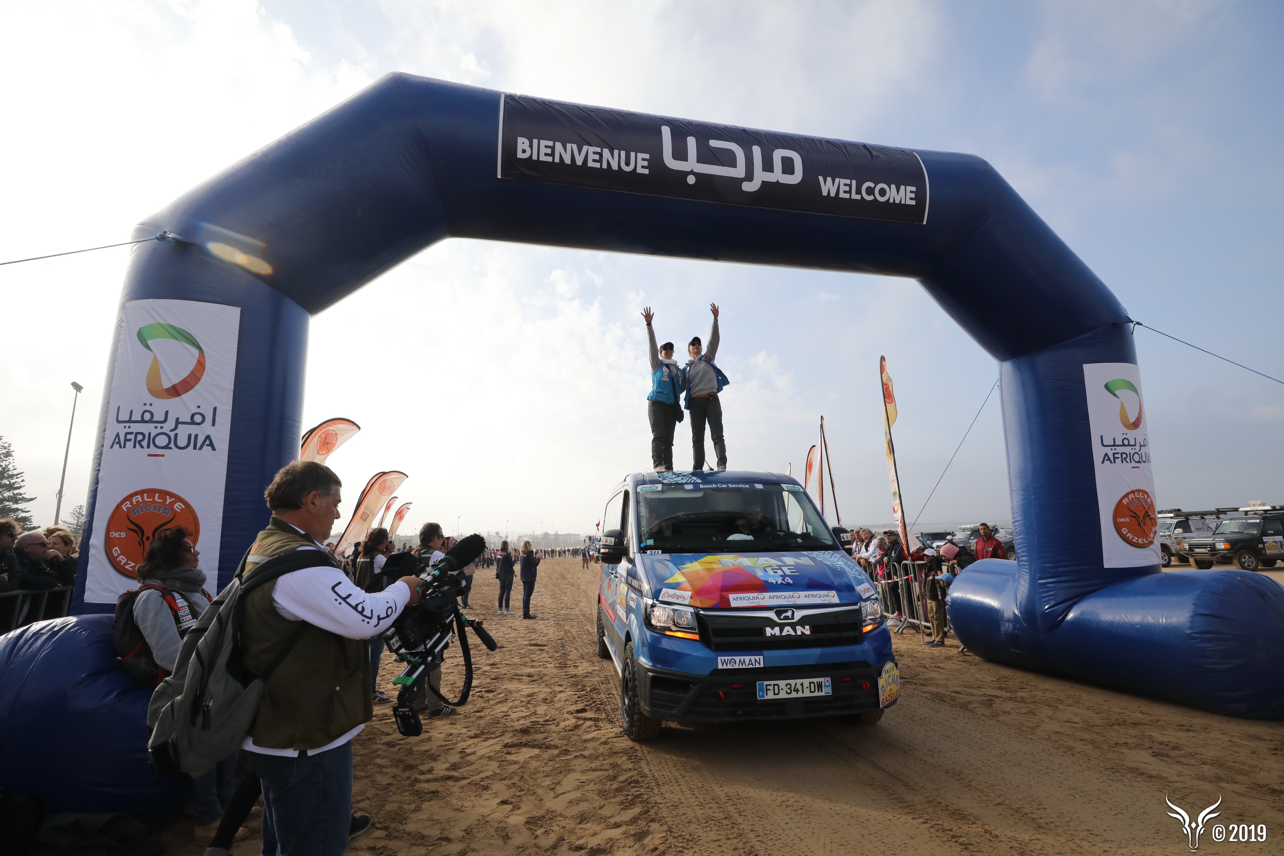 MAN Team mit TGE 4x4 bei der 29. Rallye Aïcha des Gazelles auf dem Podium