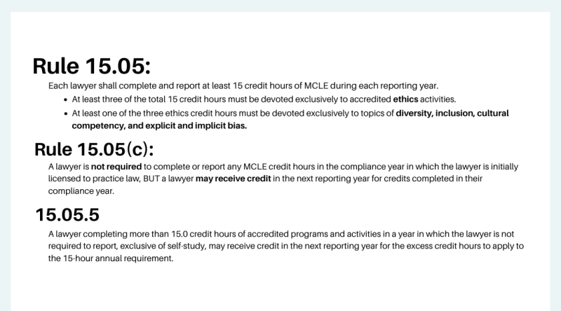 MCLE requirements for new enrollees