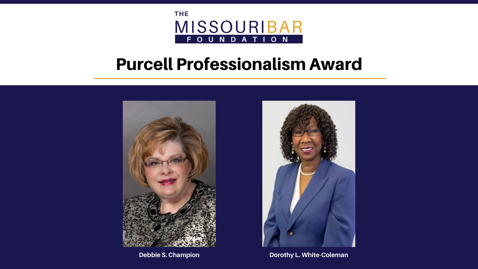 Champion, White-Coleman receive 2024 Purcell Professionalism Award