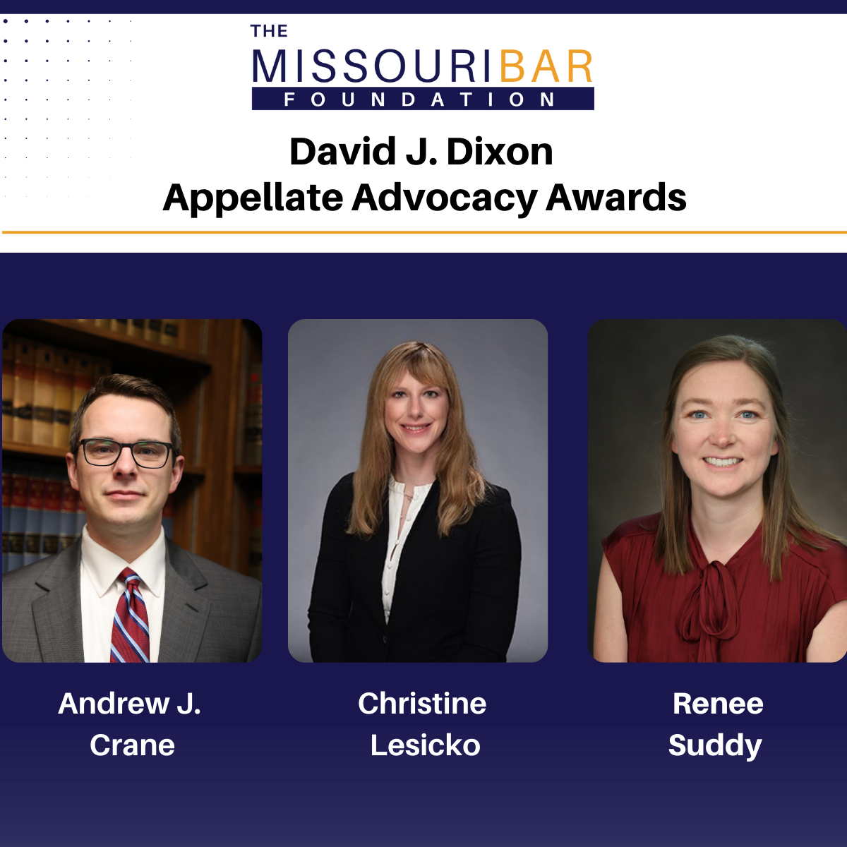 Crane, Lesicko, Suddy awarded for outstanding appellate work