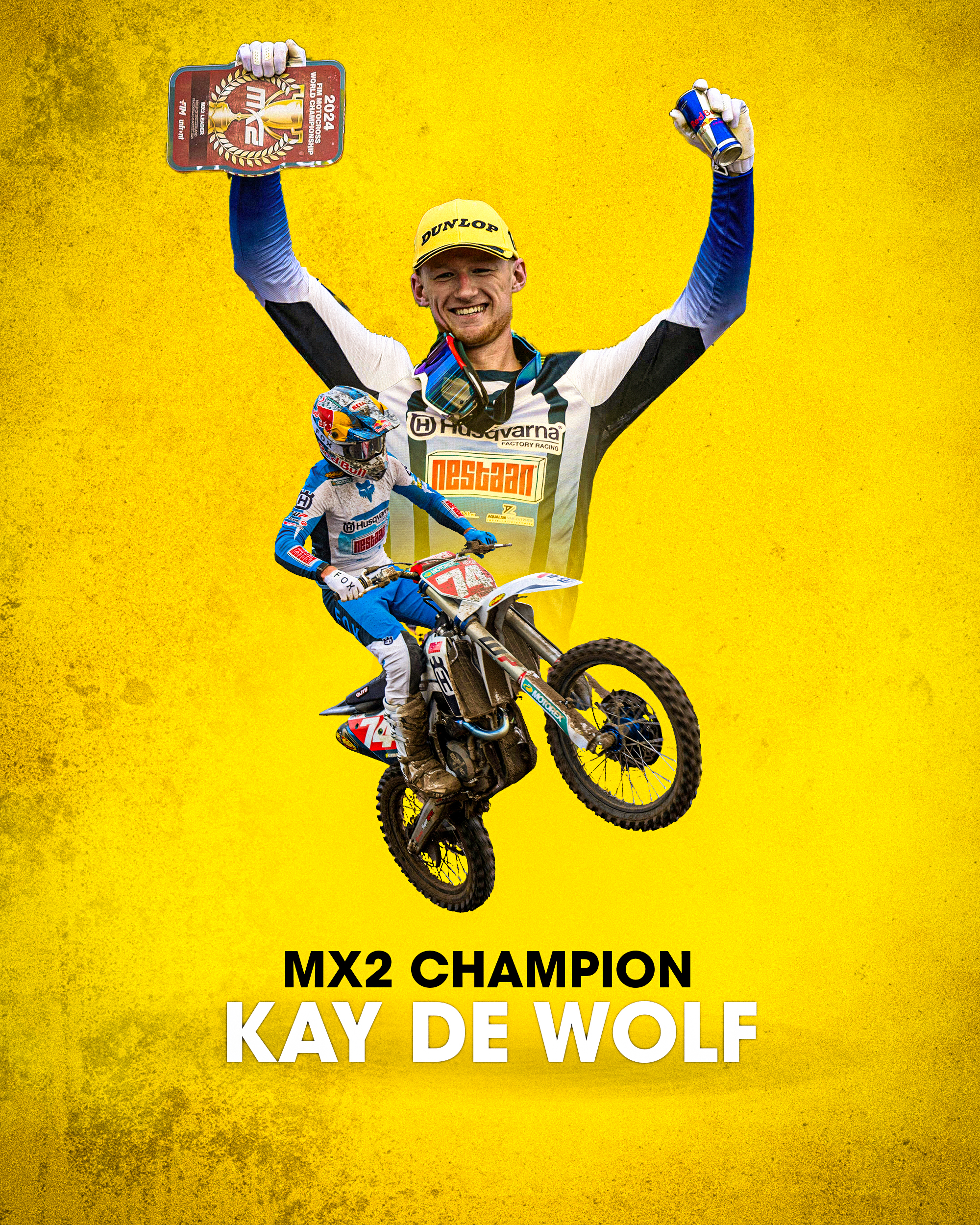 Dunlop rider Kay de Wolf crowned 2024 MX2 World Champion