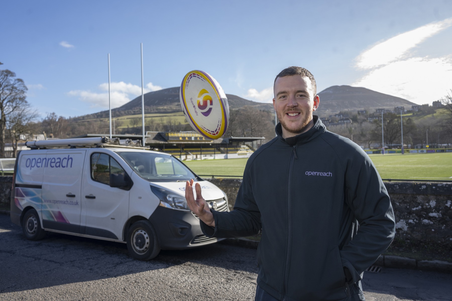 Ex-Scotland rugby international swaps goal posts for telegraph poles