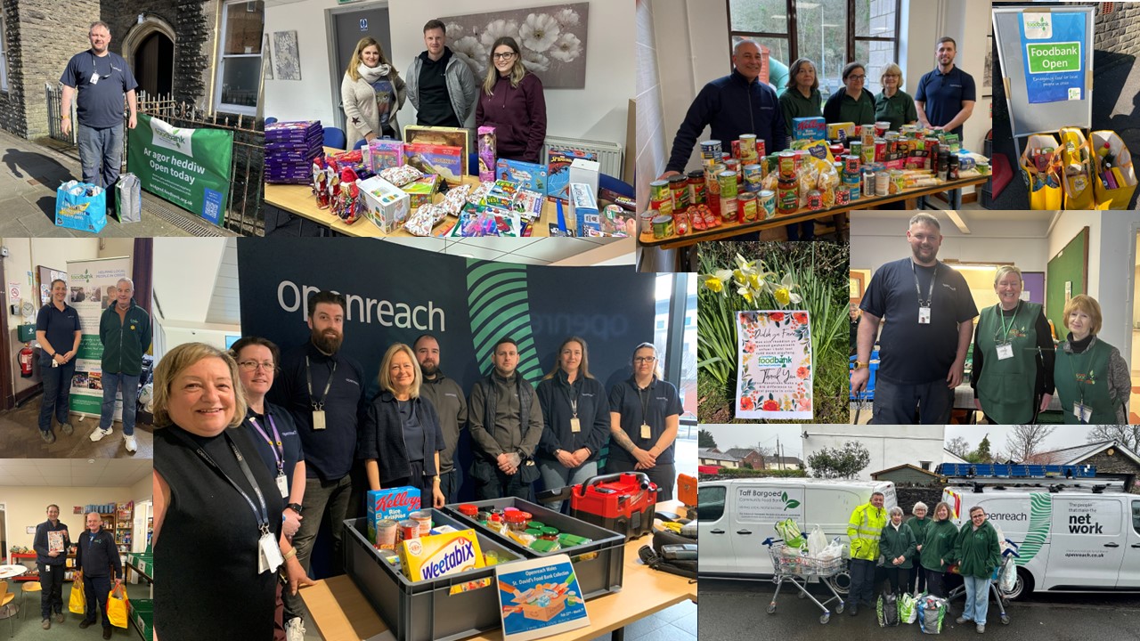 Openreach volunteers donate 500kg of food to Welsh foodbanks