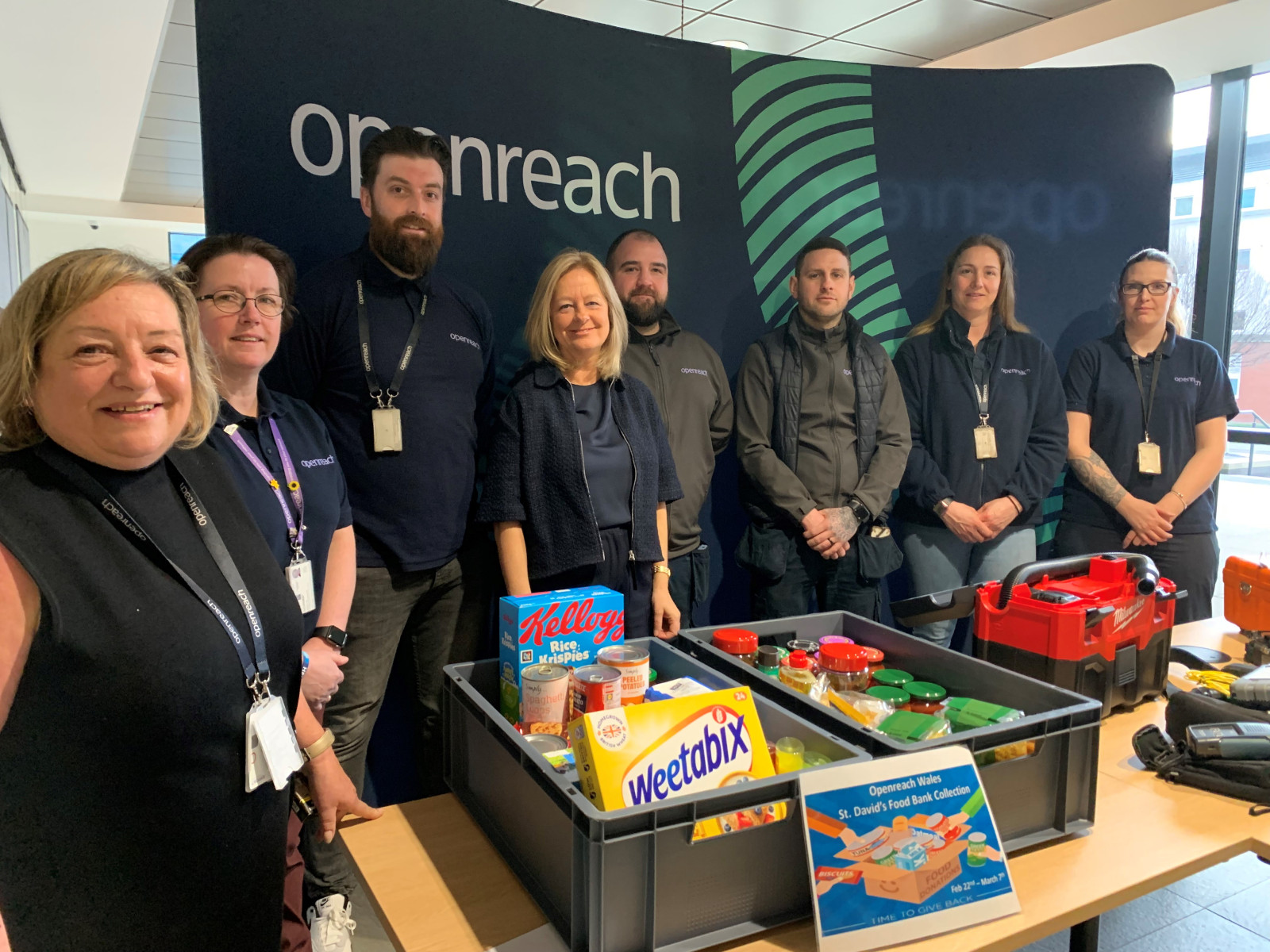 Openreach volunteers donate 500kg of food to Welsh foodbanks