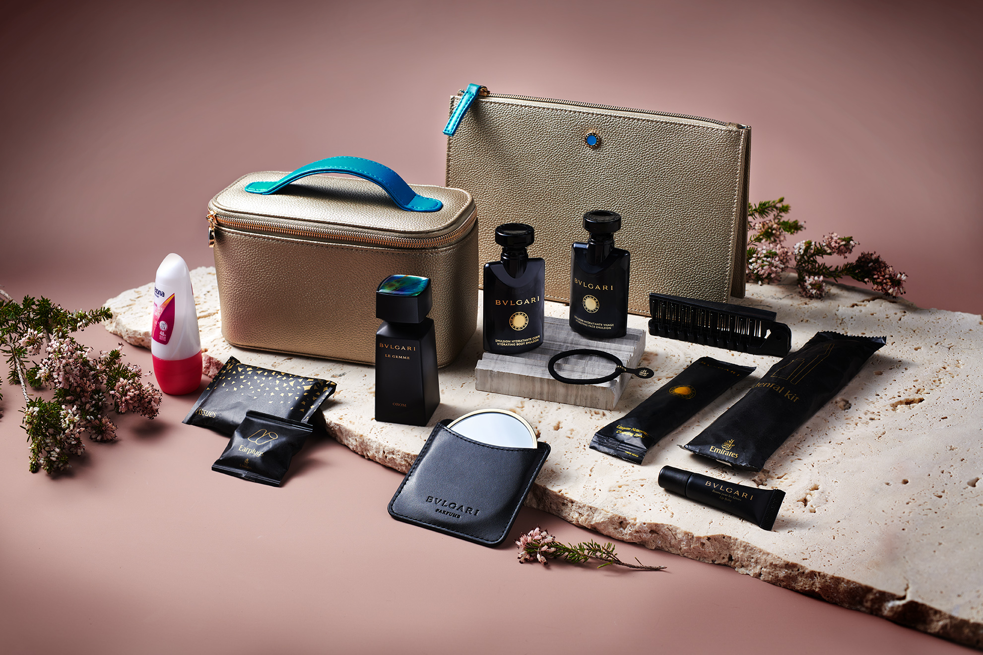 2024 Emirates & Bulgari amenity kits