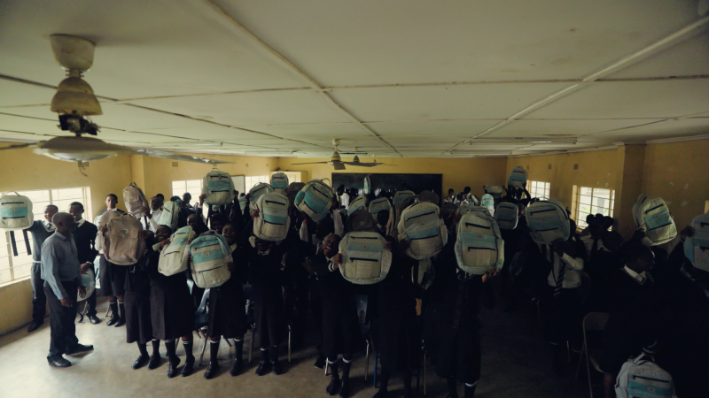 Emirates makes children schoolbags made from aircraft parts