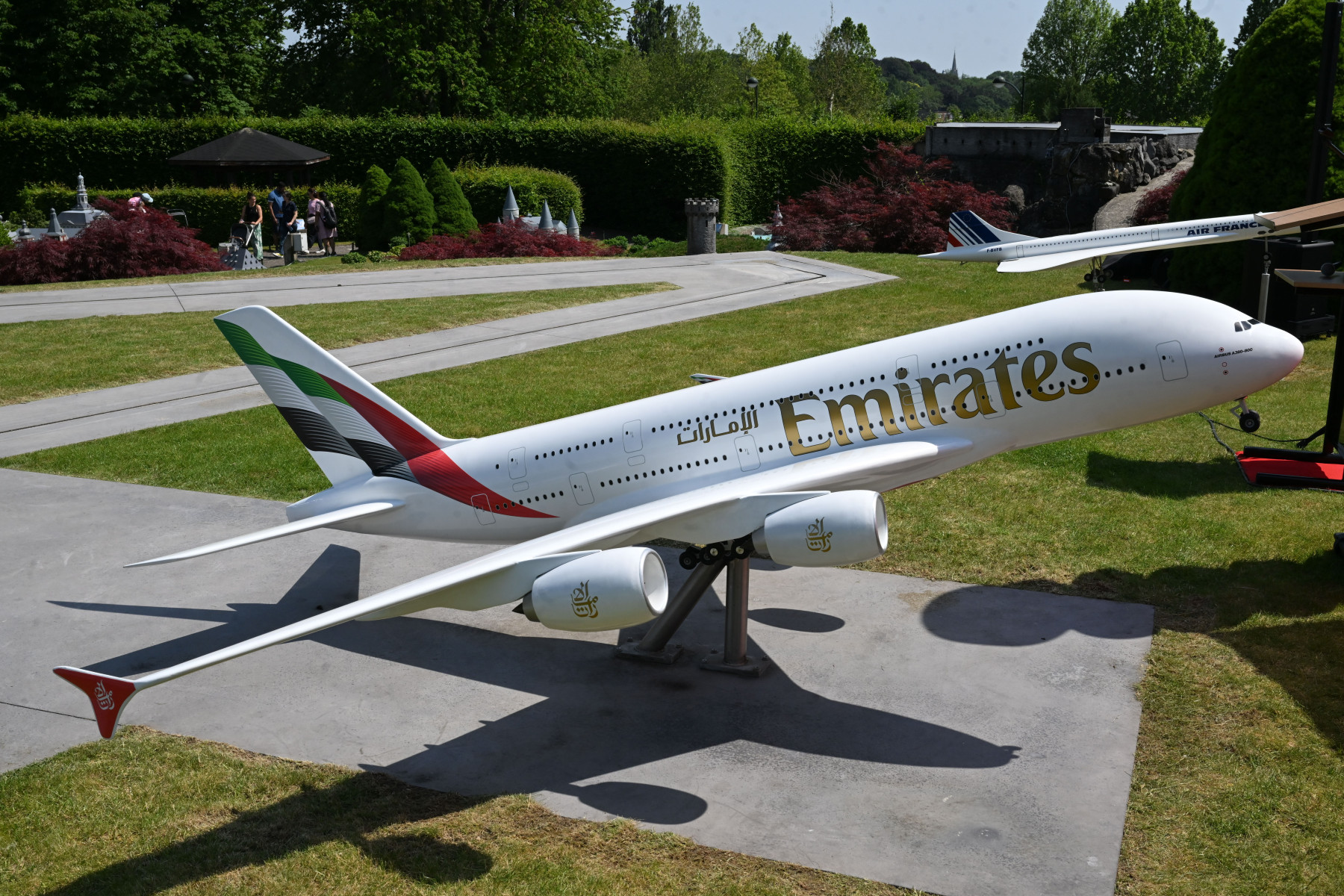 The Emirates A380 has landed at Mini-Europe