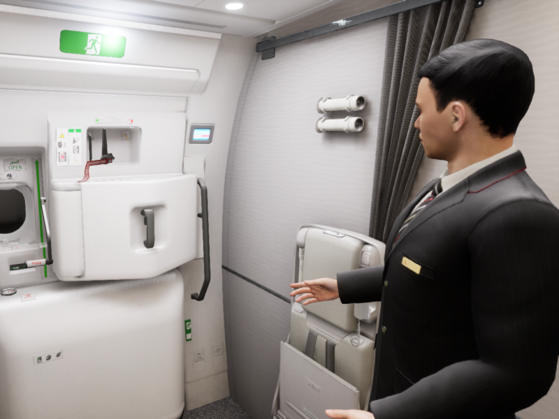 Emirates cabin crew in the virtual world for safety training