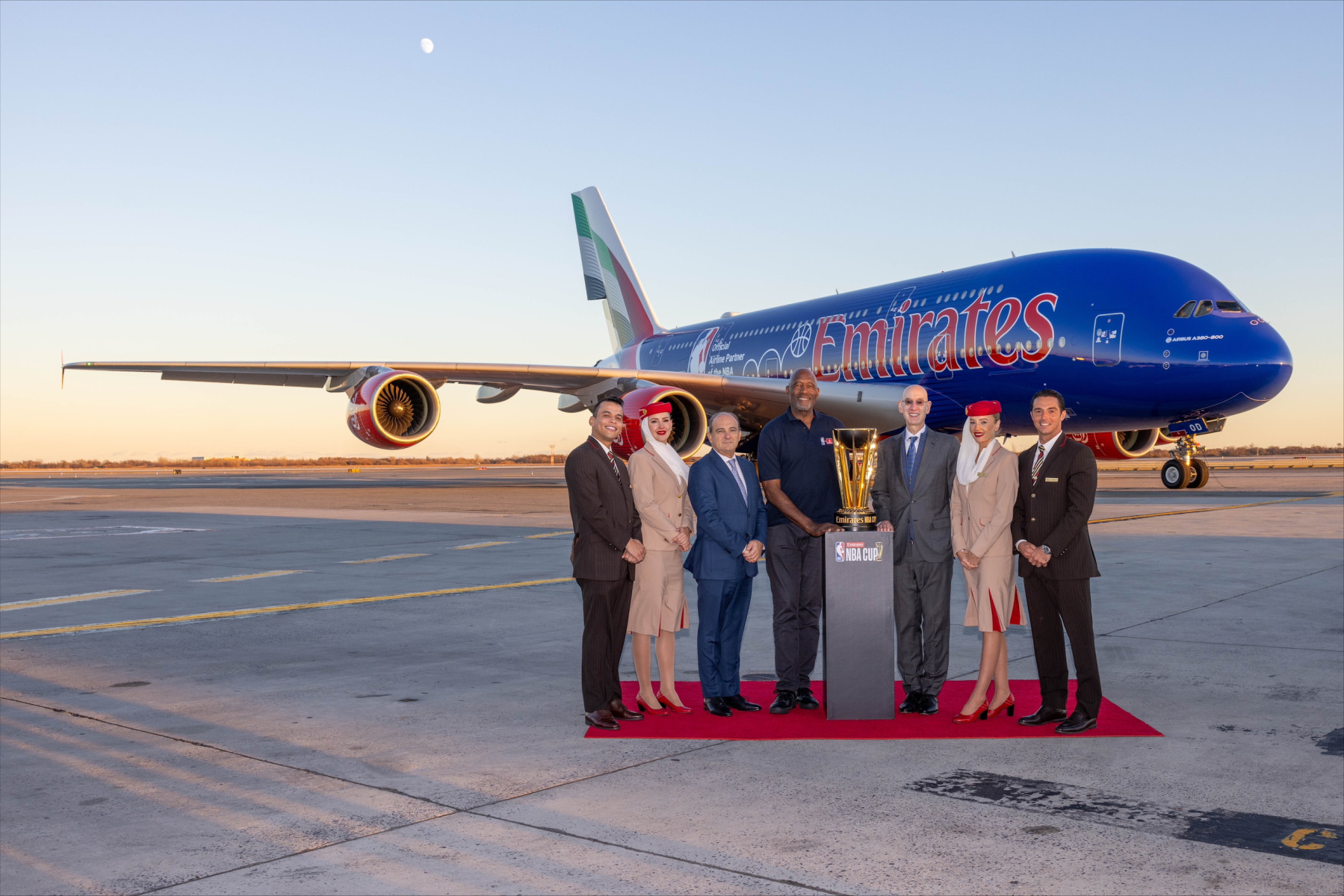Emirates delivers NBA Cup to mark start of Emirates NBA Cup