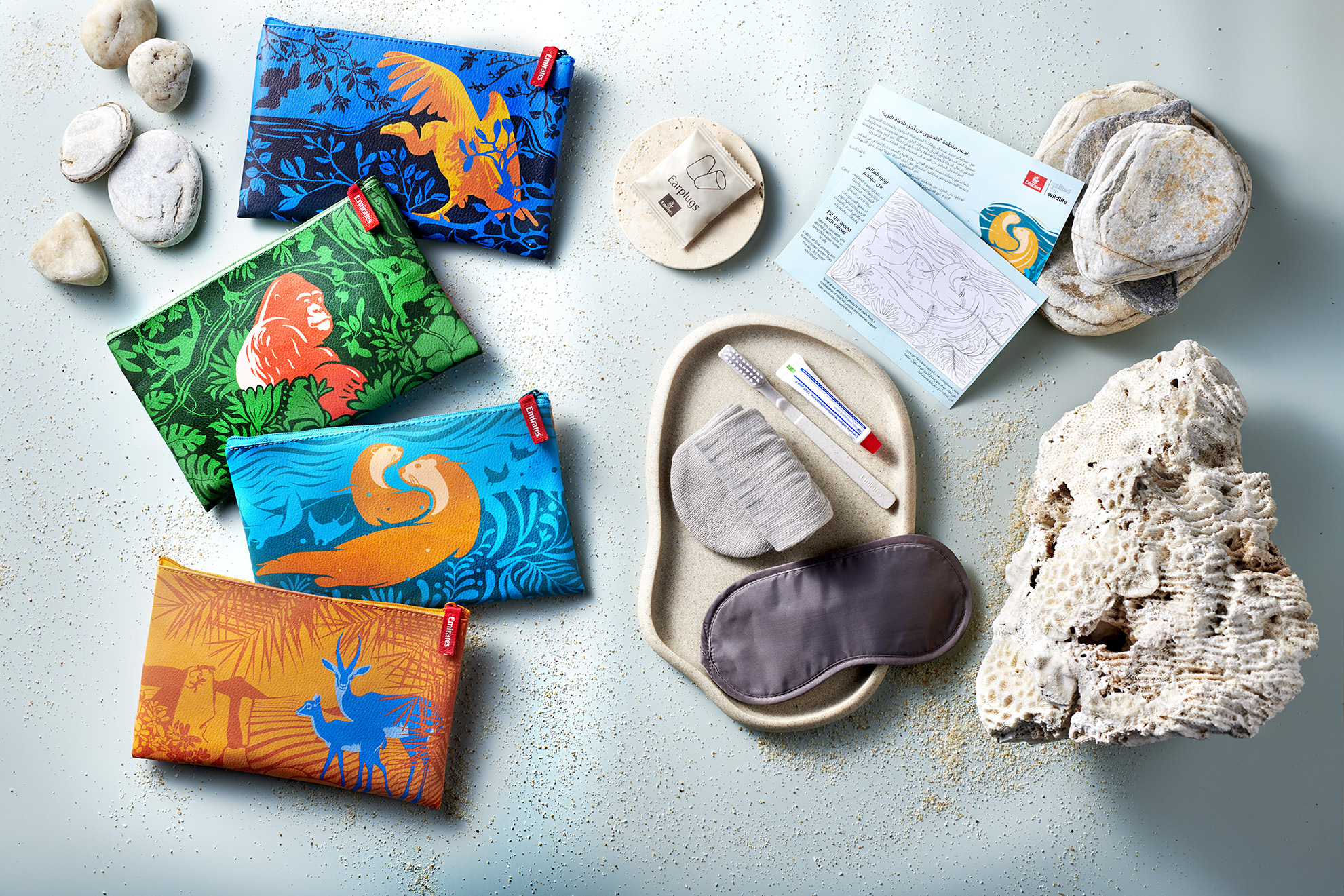 Emirates' new amenity kits in Economy & Premium Economy