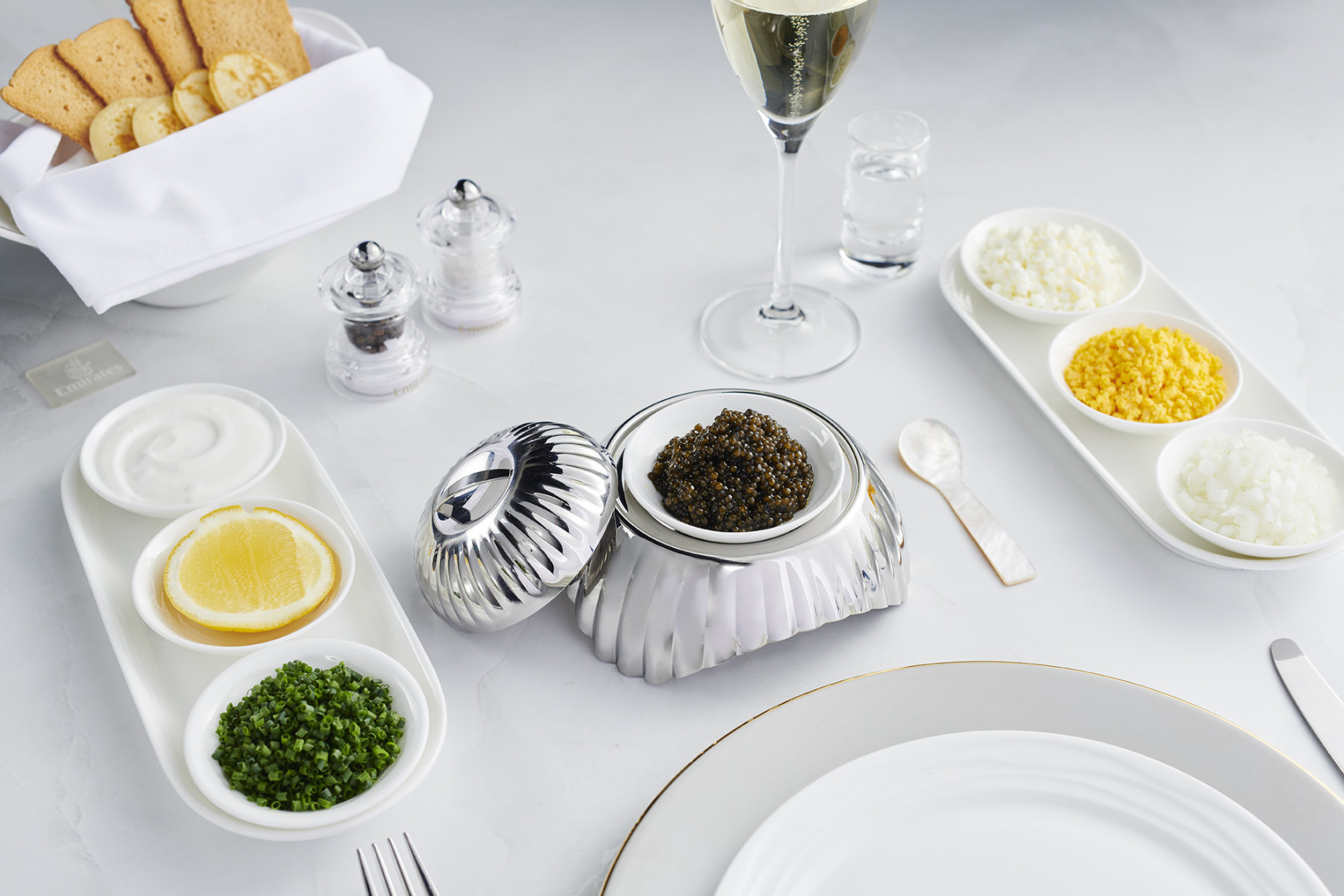 Emirates' signature caviar service