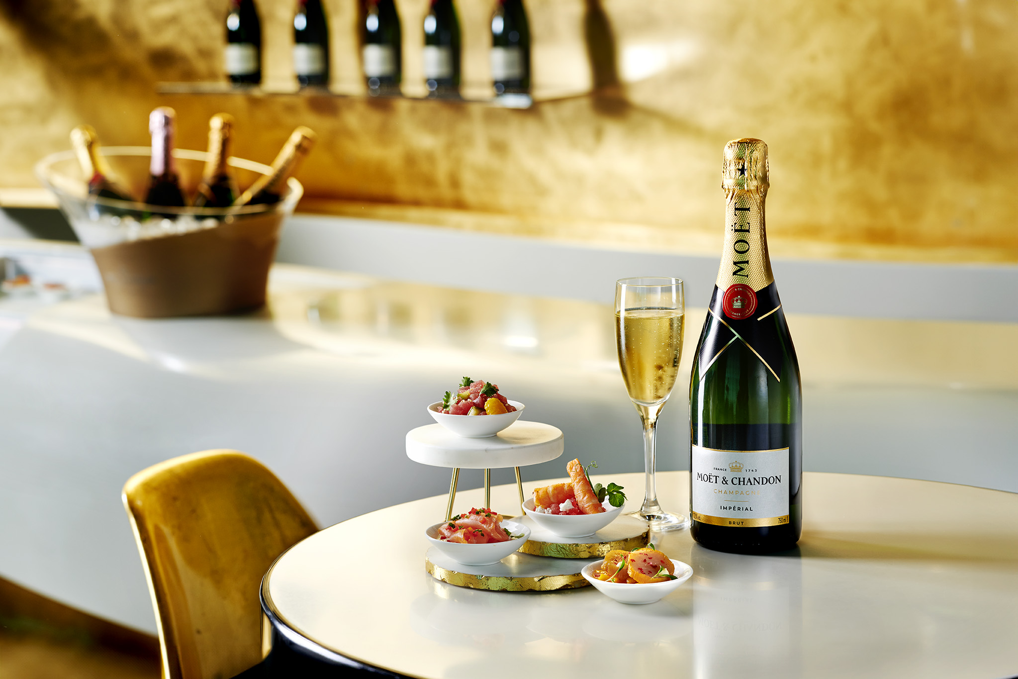 Moët & Chandon Champagne & Canapés Menu at Emirates Lounge