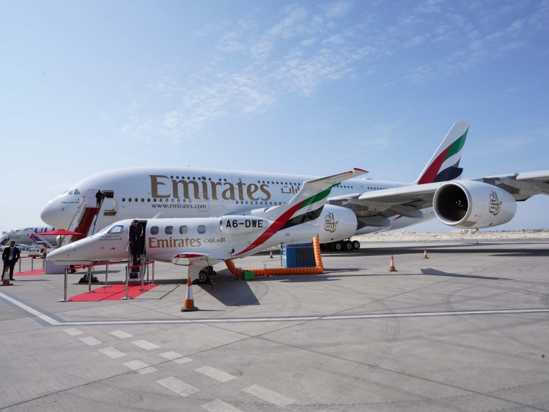 The Emirates A380 attracts thousands of visitors at the Bahrain Air Show