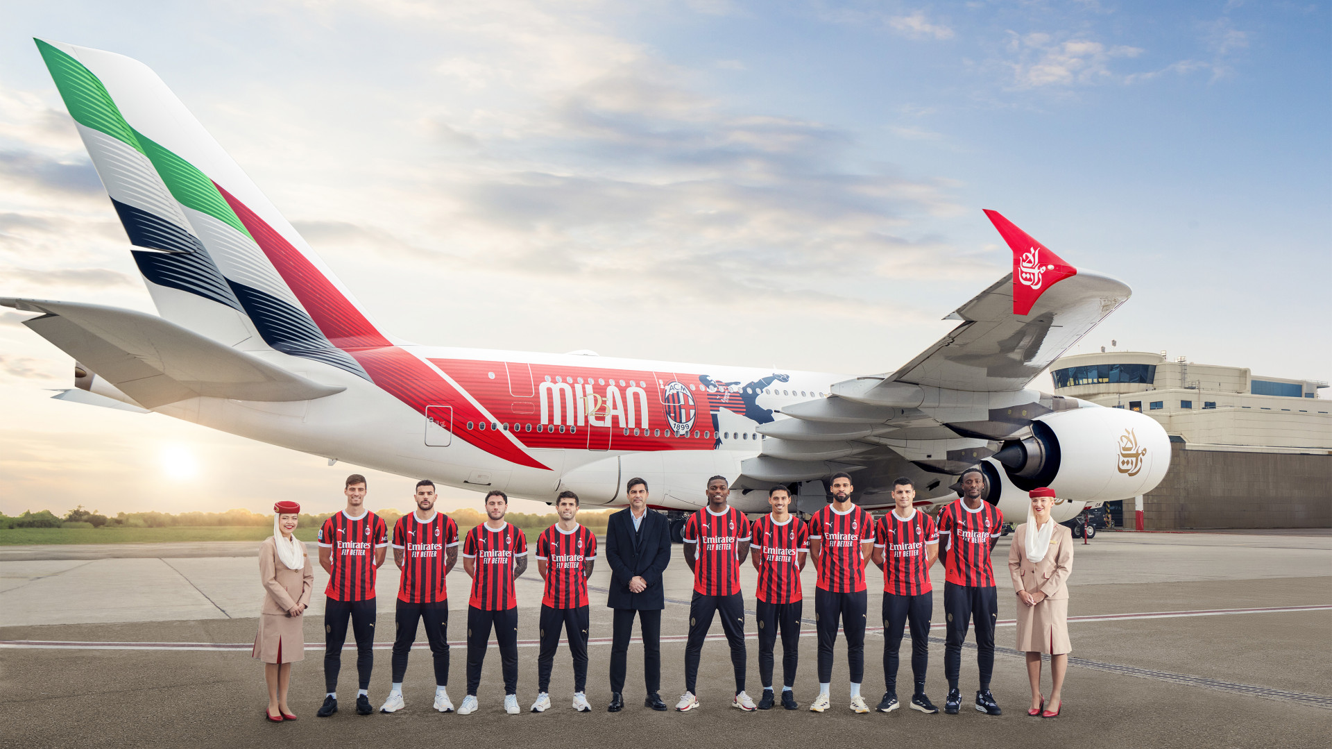 Emirates’ special AC Milan livery debuts in the Club’s home city