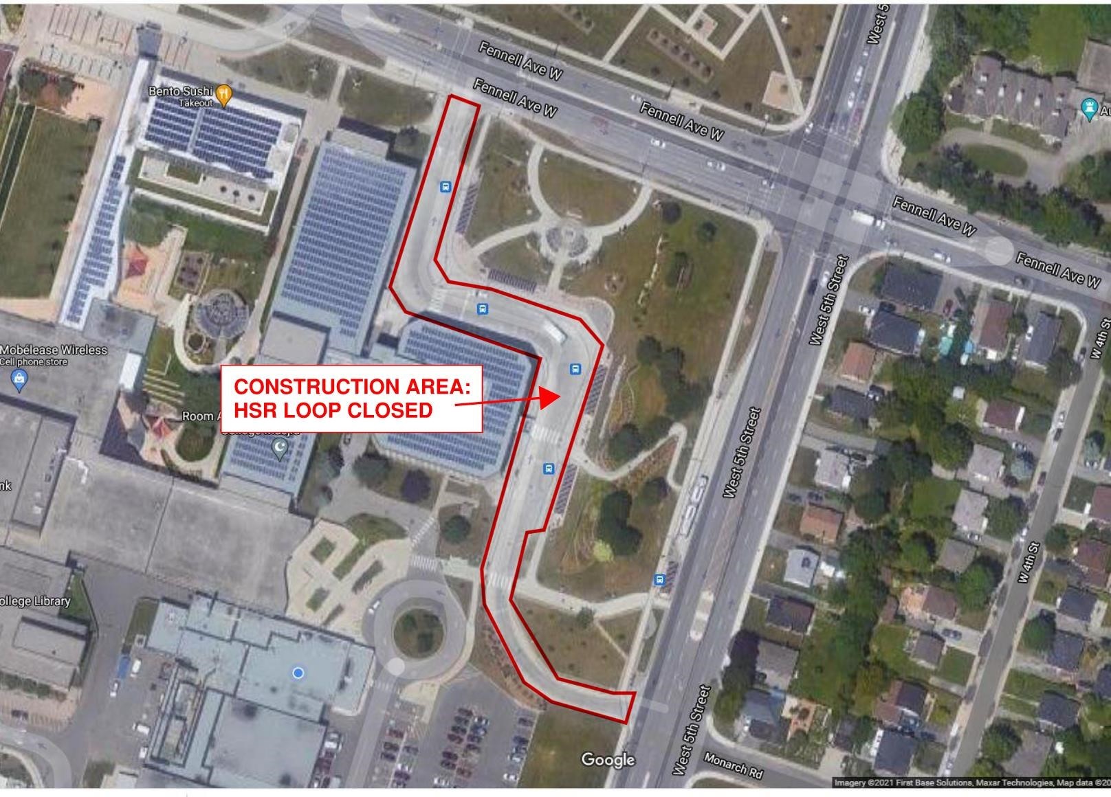 Temporary Transit Terminal Closure, HSR Bus Detour - May 31-June 7