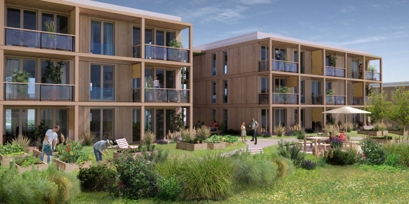 Gemeinschaftliches Wohnen im nachhaltigen Holz-Hybrid-Bau