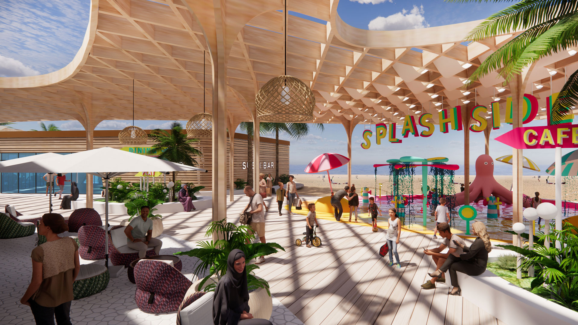 3deluxe designs attractive urban beach with marina in U.A.E.