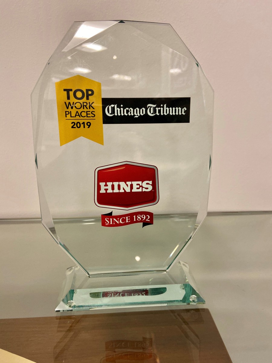 HINES SUPPLY NAMED TOP WORKPLACE BY CHICAGO TRIBUNE