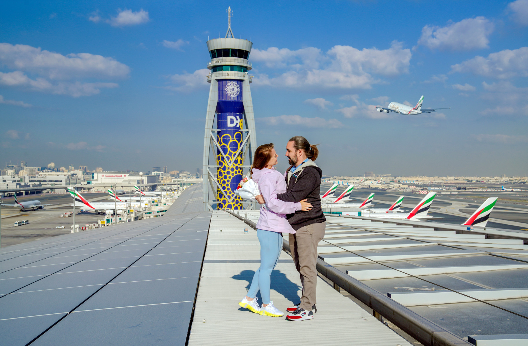 Love takes flight: DXB hosts world's first airport rooftop proposal