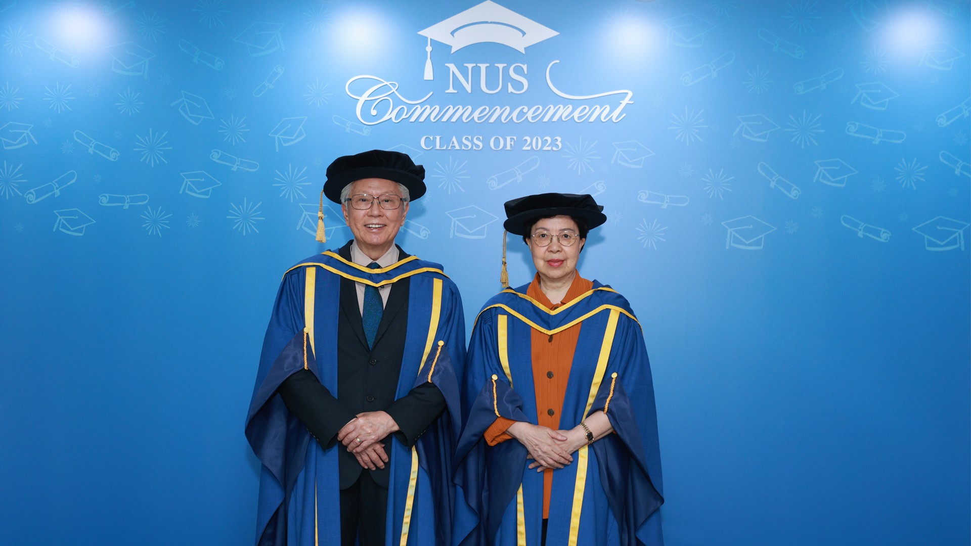 Former President of Singapore Dr Tony Tan and global health leader Dr Margaret Chan conferred ...