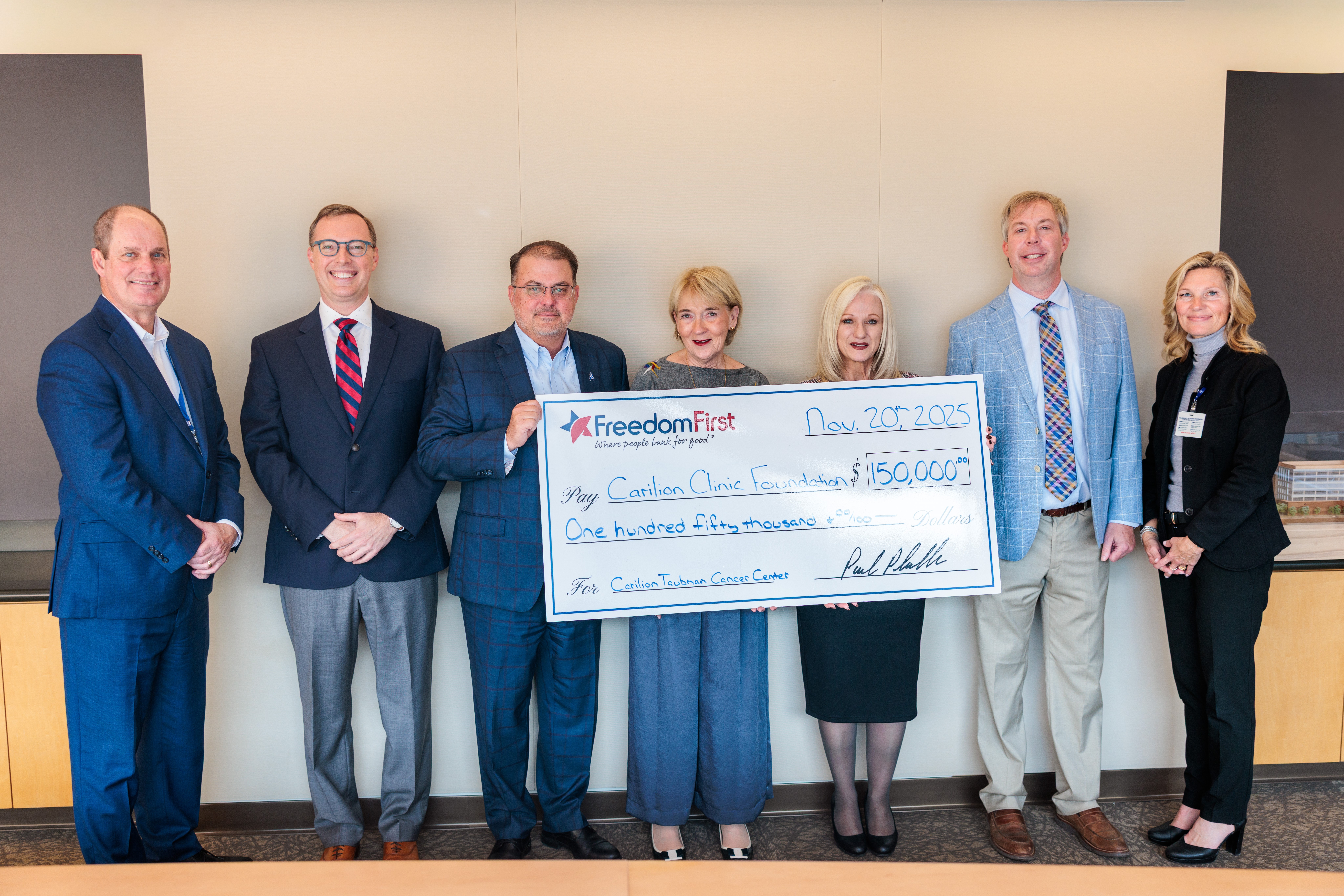 Freedom First Credit Union Invests $150,000 in Advancing Cancer Care