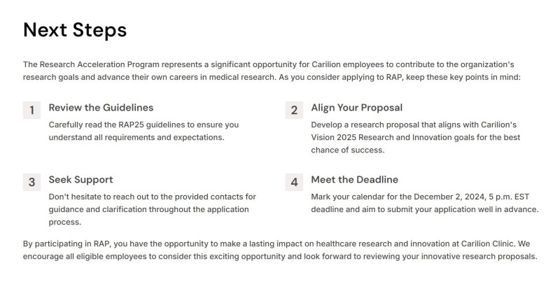 Research Acceleration Program 2025 Reminder