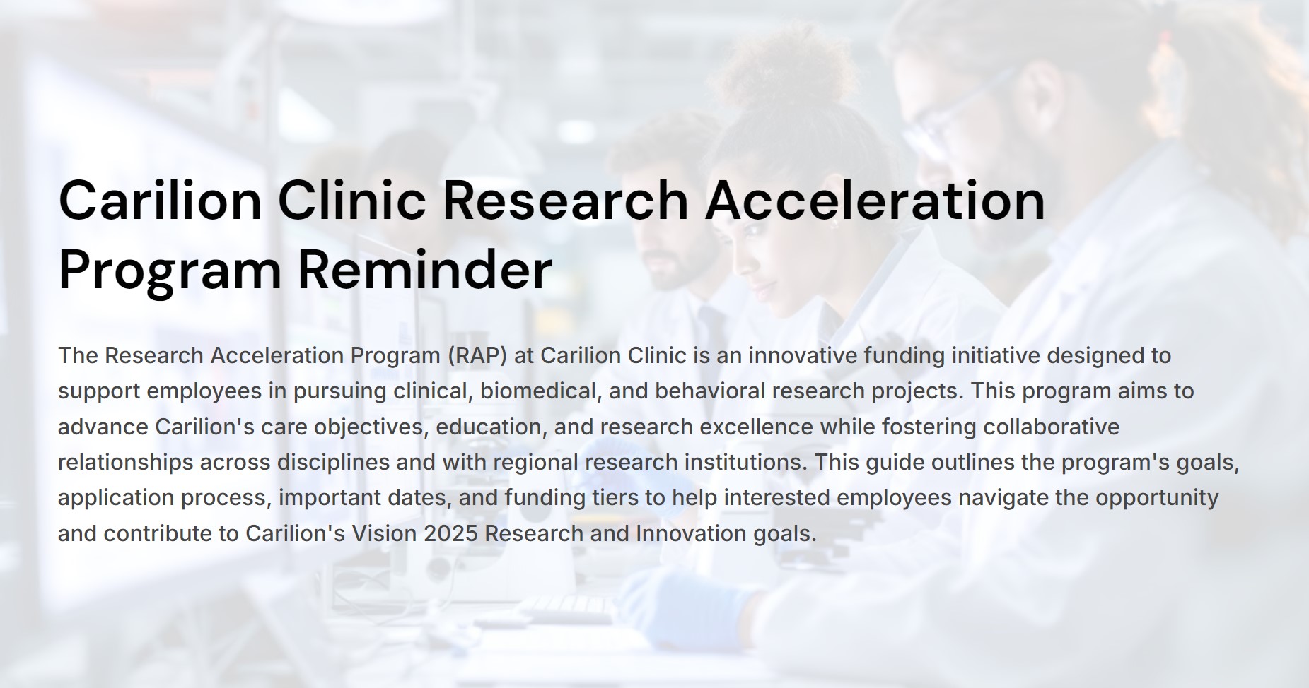 Research Acceleration Program 2025 Reminder