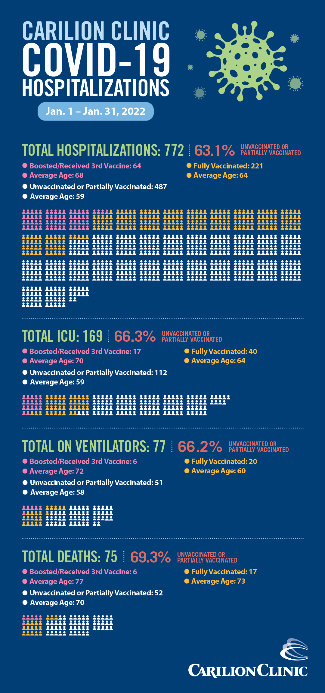 Infographic: Carilion COVID-19 Hospitalizations