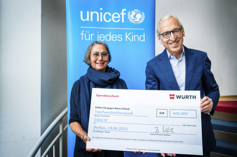 The Würth Group supports UNICEF with 400,000 euros