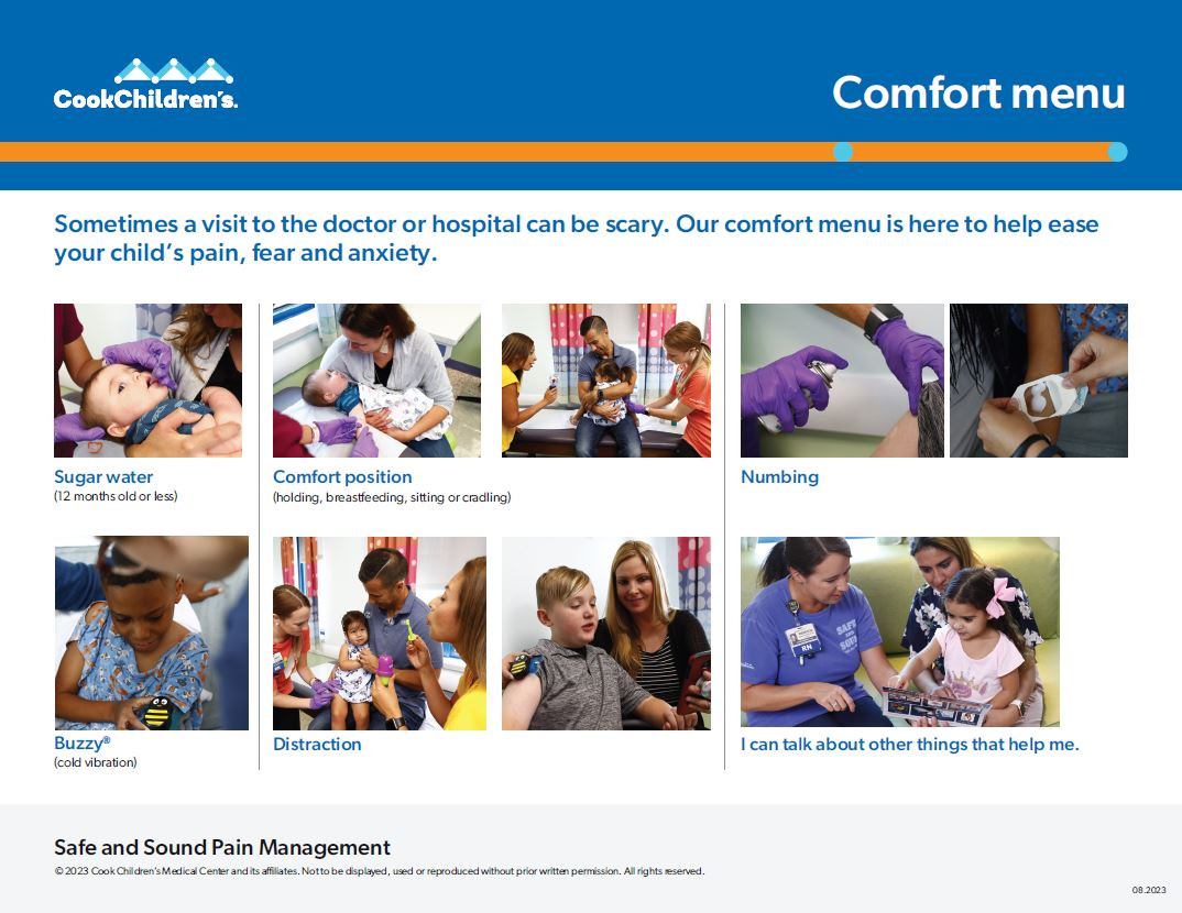 Comfort Menu: Easing Pain, Fear and Anxiety for Our Young Patients